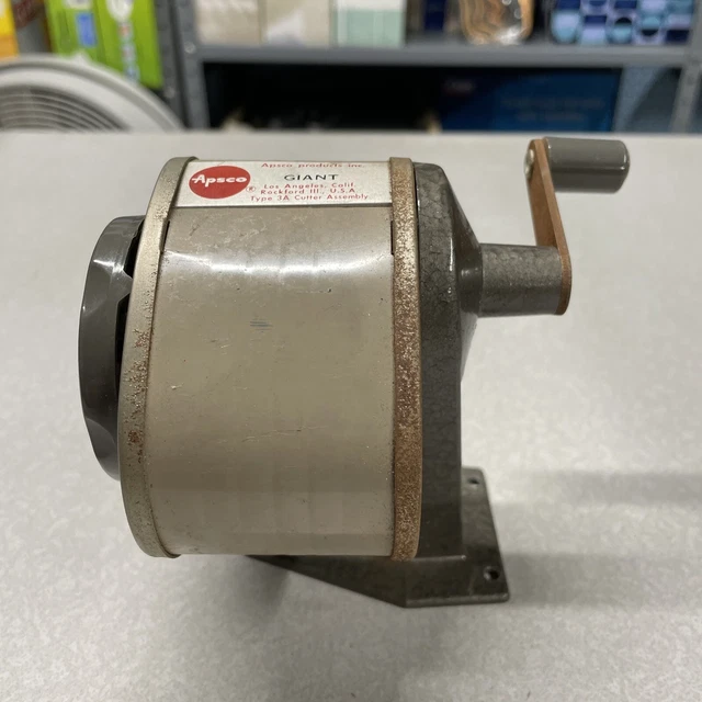 VINTAGE APSCO GIANT Type 3A (5-Hole) Mountable/Desk Pencil Sharpener ...