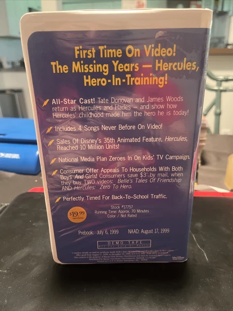 DISNEY HERCULES: ZERO To Hero DEMO TAPE VHS 1999 RARE VINTAGE Untested ...