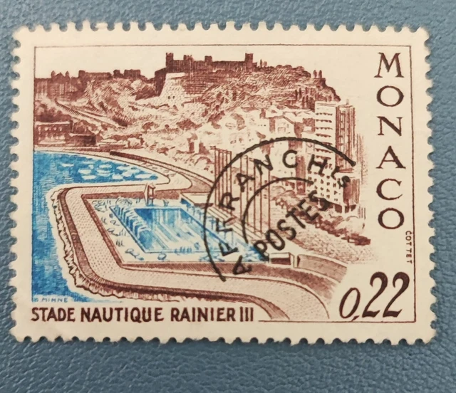 TIMBRE MONACO STADE Nautique Rainier Iii Environ 1965 EUR 1,30 ...
