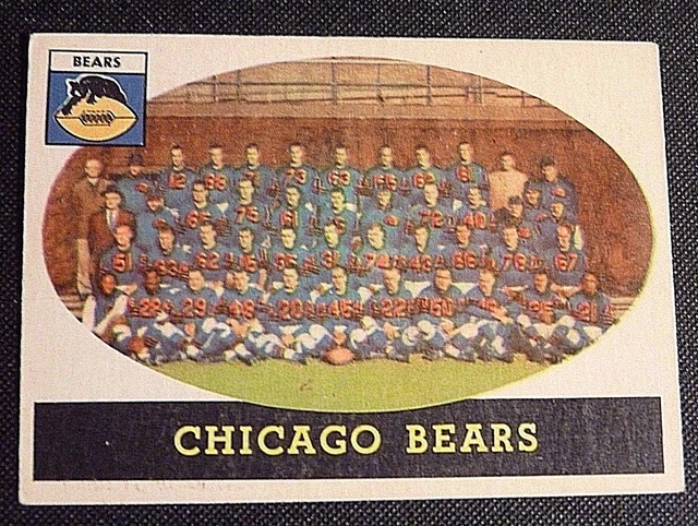 1958 TOPPS #29 Football Card CHICAGO BEARS Team 59 ans EX/NM ...