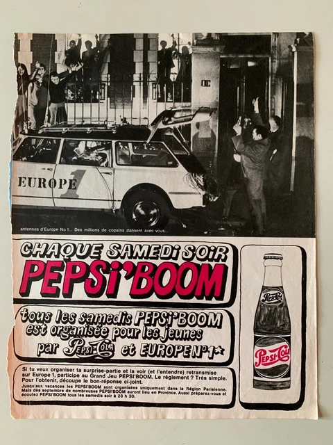 PUBLICITE ANNEES 70 Pepsi Boom - Pepsi Cola Europe 1 EUR 2,99 - PicClick FR