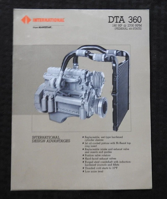 INTERNATIONAL HARVESTER NAVISTAR "Dta 360 Diesel Engine" Specification ...
