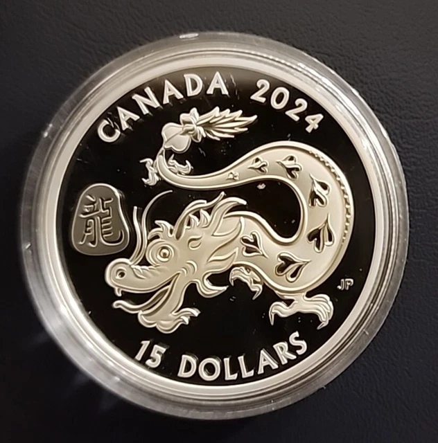 THE 🇨🇦 CANADA $15 SILVER 2024 1oz 0.999 COIN - LUNAR YEAR OF THE DRAGON ...
