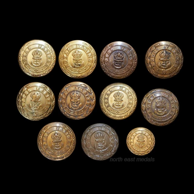 WW2 KING'S CROWN Royal Marines Uniform Buttons (11) £14.99 - PicClick UK