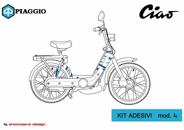 PIAGGIO CIAO TUNING stikers adesivo para telaio moped decalcomania EUR ...