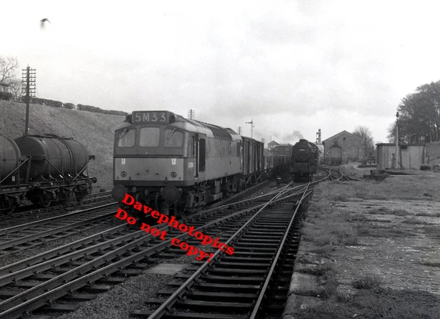 B&W TRAIN / Railway Negative (6x4cm) D5254 Down freight @ Appleby 8th ...
