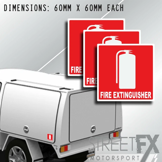 FIRE EXTINGUISHER TRIPLE Sticker Sign Pack 60mm OHS WHS Safety Hazard £ ...