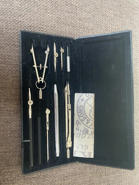 JAKAR NINE Piece Technical Drawing Instruments Set In Fitted Case £11. ...