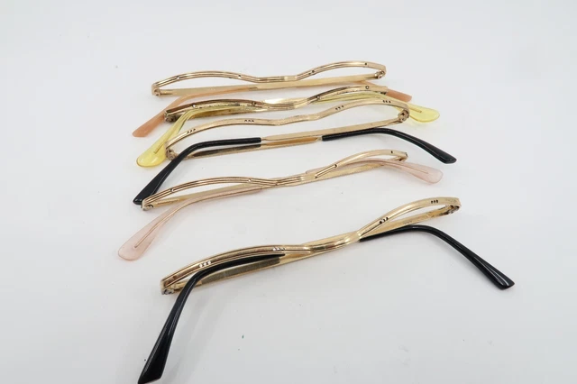 VINTAGE 50S GOLD filled eyeglasses brow bars and sides x5 made in ...