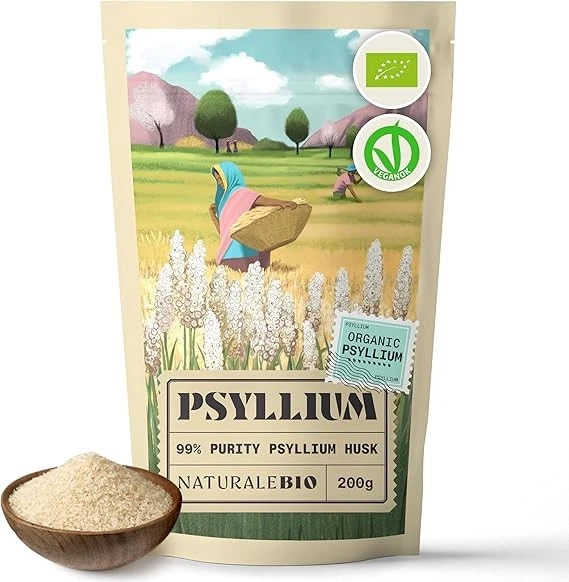 NATURALEBIO ORGANIC PSYLLIUM Husk - 99% Purity - 200g. Pure & Natural ...