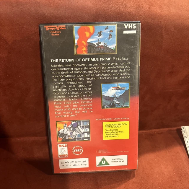 TRANSFORMERS - THE Return Of Optimus Prime (VHS) PAL Rare Iraq Copy ...