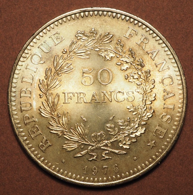 NUMISMATIQUE FRANCE : Pièce de 50 Francs Hercule Argent 900°/°° - 1976 ...