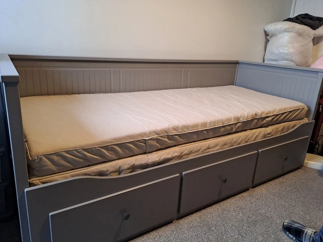 HARDLY USED IKEA Hemnes day-bed with 2 excellent mattresses. £300.00 ...