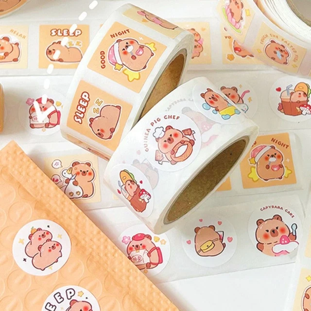 FASHION CUTE CAPYBARA Stickers Cartoon Kapibara Adhesive Tape Toddlers ...