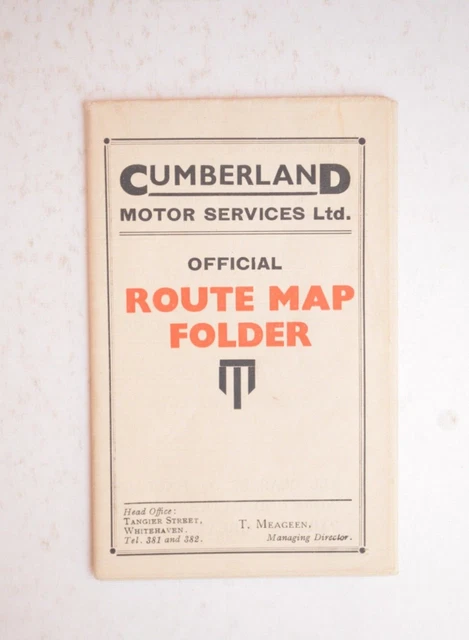 BUS COACH ROUTE Map Cumberland Motors Services 1930s £40.00 - PicClick UK