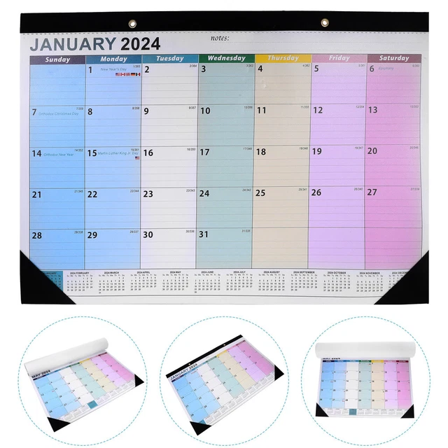 2 PACK SPIRAL Calendar 2024 Delicate Planner 20232024 Desktop EUR 21,83 ...