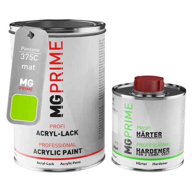 PANTONE 375C GREEN mat peinture acrylique 1,5 Litres 1500 ml durcisseur ...