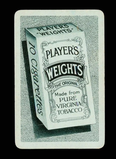 1 X PLAYING card Players Weights 10 Cigarettes Virginia Tobacco 6 of ...