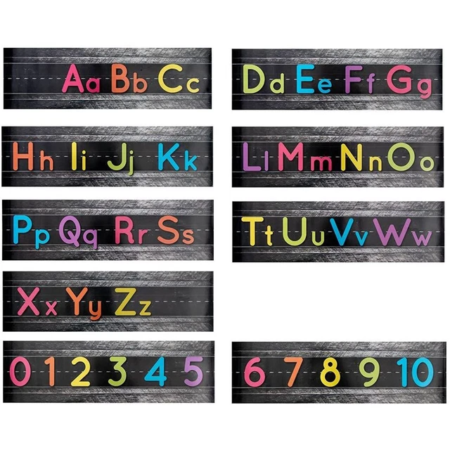 9 ALPHABET BULLETIN Board Letters Posters, ABC for Classroom Wall ...