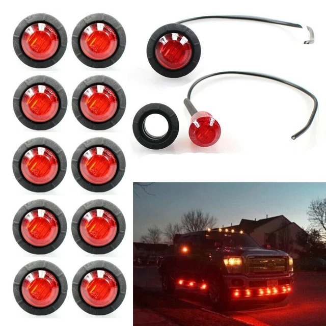 FIABLE PERFORMANCE 12V voiture camion remorque mini rouge rond DEL feux ...