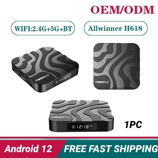 T95 MAX ANDROID 12 TV Box 16/32/64 GB Quad Core HD 6K HDMI Lettore ...