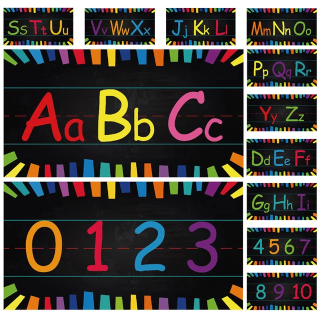 ALPHANUMERIC POSTER PAPER Preschool Abc and Number Wall Decal £10.93 ...