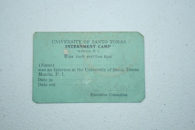 RARE WW2 SANTO Tomas Internment Camp ID Internee Card UNUSED POW Camp £ ...