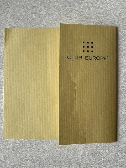 BRITISH AIRWAYS VINTAGE Club Class European Menu - Good Condition £8.21 ...