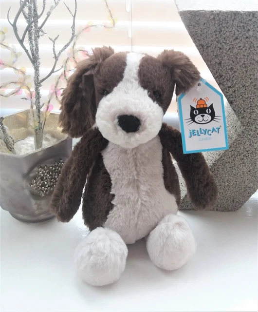 JELLYCAT SMALL BASHFUL Fudge Puppy ~ Soft Plush Toy Dog ~ BASS6SPAN ...
