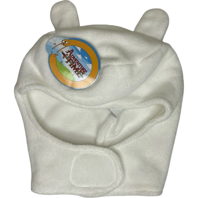 ADVENTURE TIME FINN Hood Hat Unisex Cartoon Network White Fleece ...