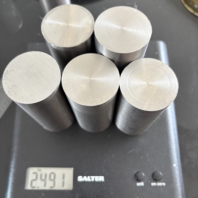 TITANIUM ASTM GRADE 2 X5 Billets All 40mm Diameter Largest Length 90mm ...