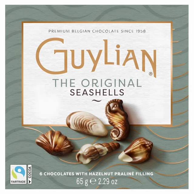 GUYLIAN® THE ORIGINAL Seashells, 6 Chocolates with Hazelnut Praliné ...