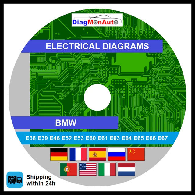 ELECTRICAL DIAGRAMS WDS For Bmw E38 E39 E46 E52 E53 E60 E61 E63 E64 E65 E66 E67 EUR 25,99 ...