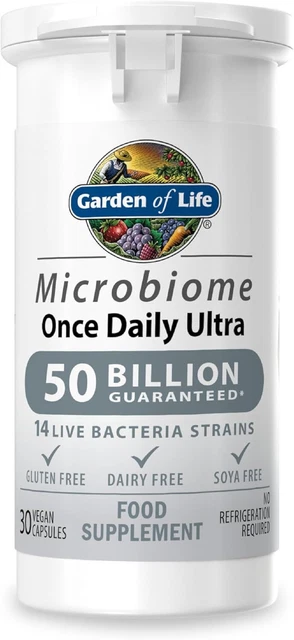 GARDEN OF LIFE Microbiomes Once Daily Ultra Gut Health Supplements 30 ...