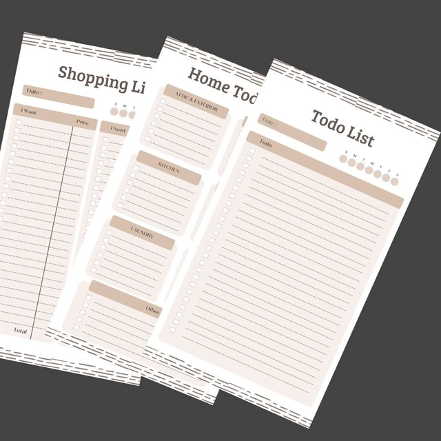 DIGITAL LIST BUNDLE To Do List Home Shopping | Printable PDF Organize ...