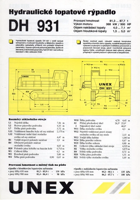 UNEX DH931 BAGGER Prospekt 1993 Excavator Shovel Brochure EUR 20,50 ...