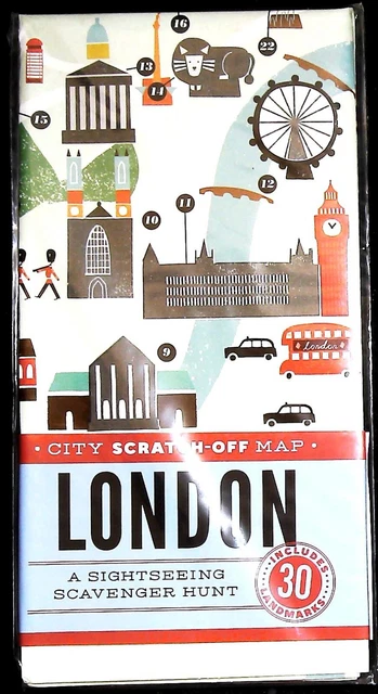 LONDON CITY SCRATCH-OFF Map: A Sightseeing Scavenger Hunt: 30 landmarks ...