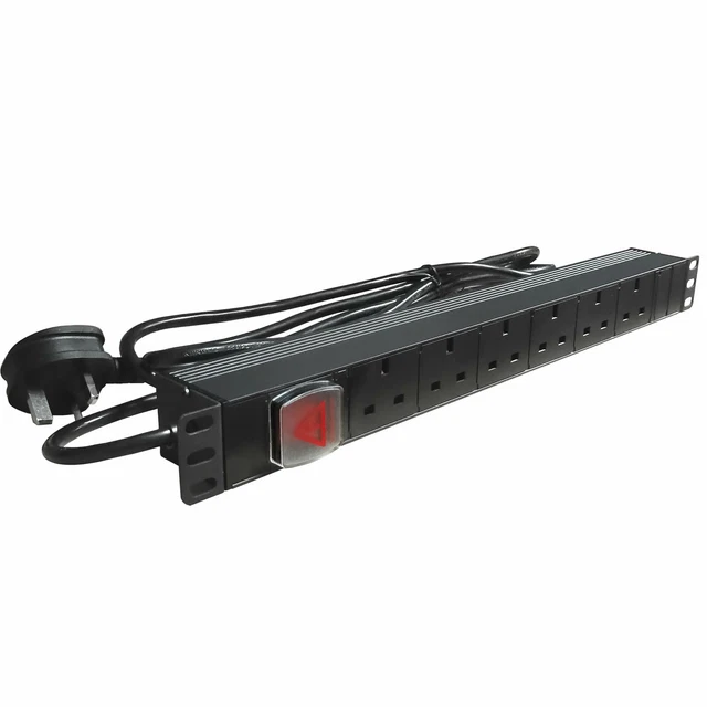 1U 6 WAY 13A PDU 19 Inch Rack Switch Horizontal Mount Power ...