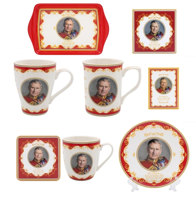 KING CHARLES III Coronation Souvenir British Monarch Gift Mug Plate ...