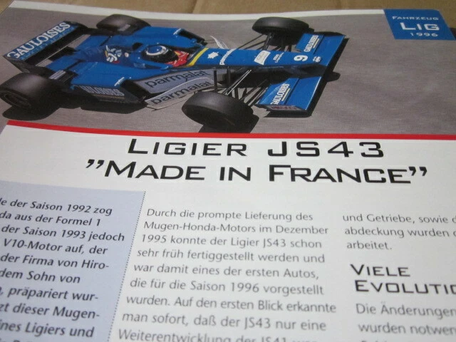 FORMEL 1 ARCHIV Autos 1996 Ligier JS 43 EUR 4,44 - PicClick DE