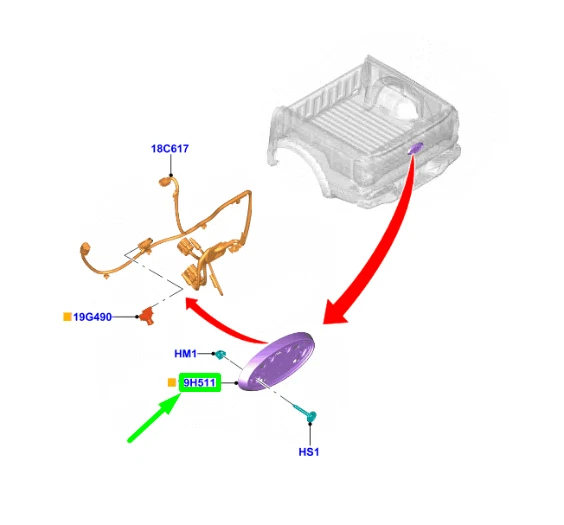 FORD RANGER T9 Rear Tailgate Camera Housing Kit 2603011 NEW GENUINE £ ...