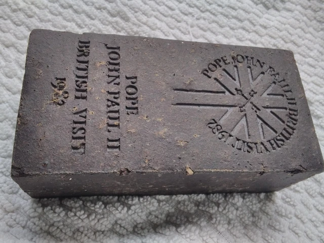 UK PAPAL VISIT 1982 Pope John Paul II Commemorative Inscribed Brick ...