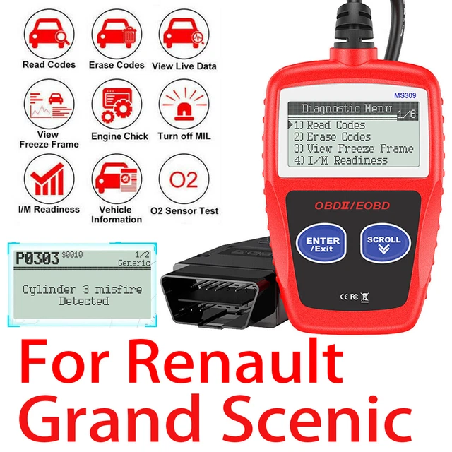 CAN BUS OBD2 II Code Reader Scanner Diagnostic Tool MS 309 For Grand ...