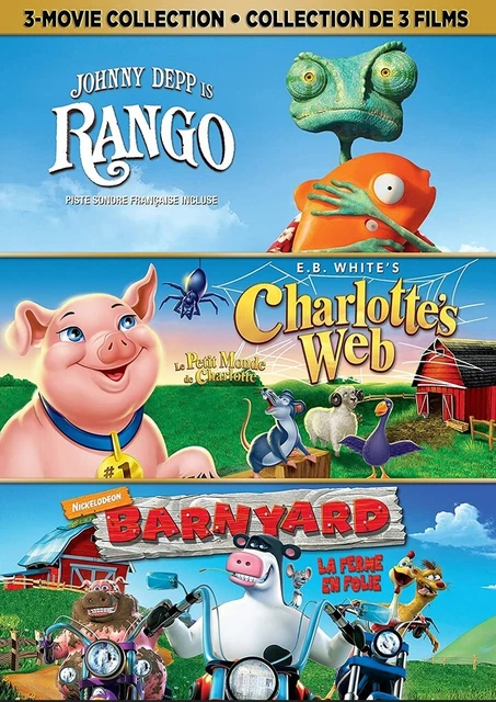 RANGO/CHARLOTTE'S WEB/BARNYARD 3-MOVIE Collection (DVD) 3-Disc $16.98 ...