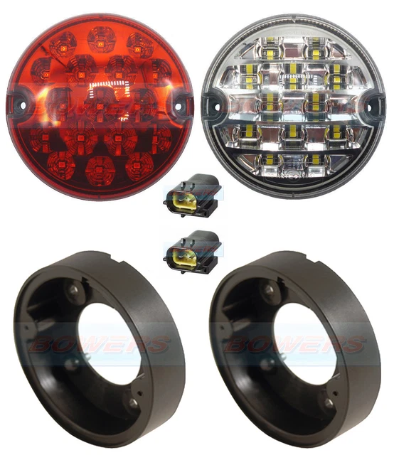 95MM LAND ROVER DEFENDER 90 110 LED REAR FOG REVERSE LAMPS LIGHT ...