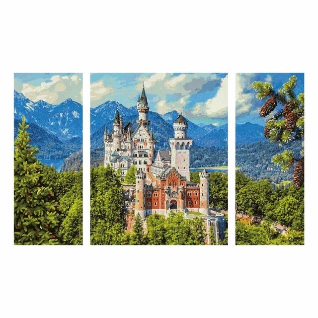 SCHIPPER MALEN NACH Zahlen Schloss Neuschwanstein Triptychon Malvorlage 50x80 cm EUR 47,99 ...