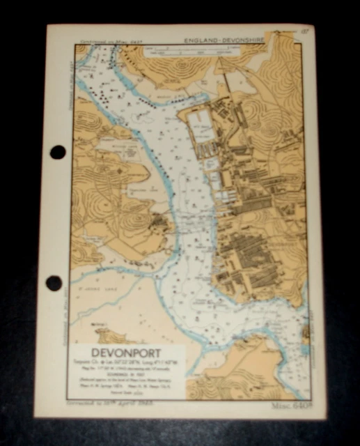 DEVONPORT, DEVON - Rare Vintage WW2 Naval Map 1943, Docks, Railways ...