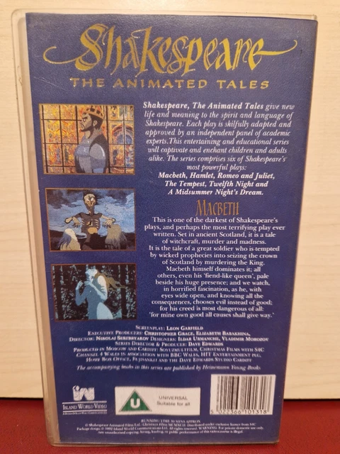 SHAKESPEARE - THE Animated Tales - Macbeth - PAL VHS Video Tape (A172 ...