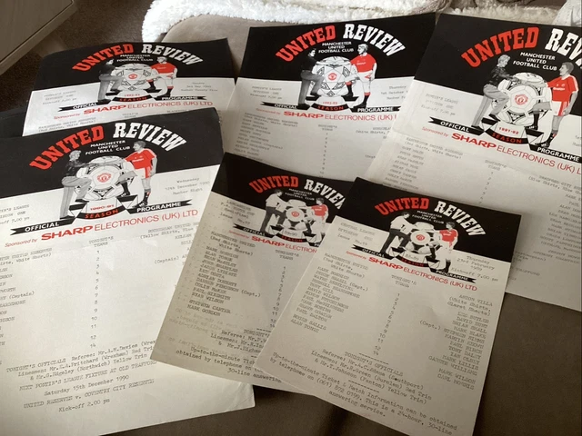 MANCHESTER UNITED HOME reserve/youth progs/team sheets x 31 (1989-2005 ...