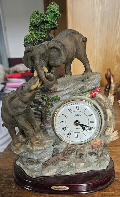 COLONIAL AFRICAN ELEPHANT Mantel Clock-Juliana-Cold Cast Bronze £40.00 ...